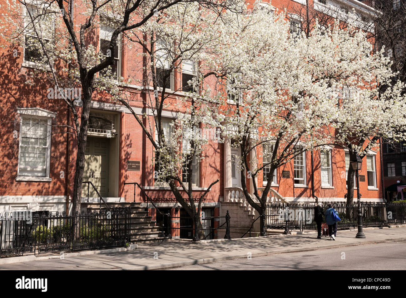 NYU School Brownstones, Washington Square North, NYC Stock Photo - Alamy