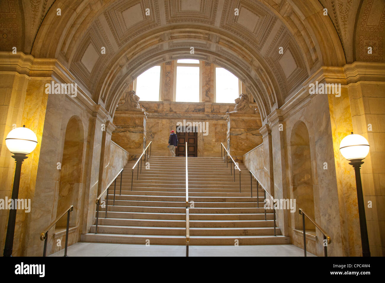 Boston Public Library entrance hall ceiling Stock Photo - Alamy