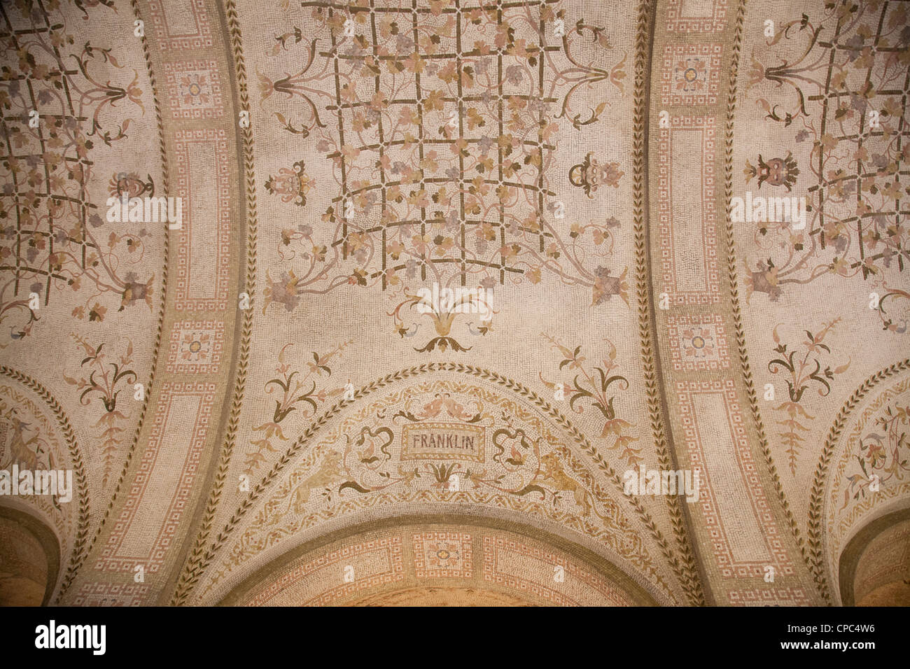 Boston Public Library entrance hall ceiling Stock Photo - Alamy