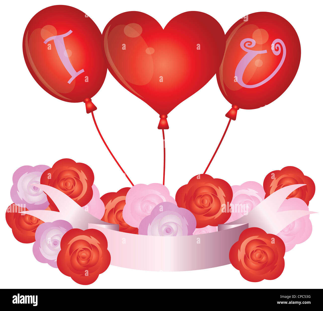 Heart With Banner And Rose