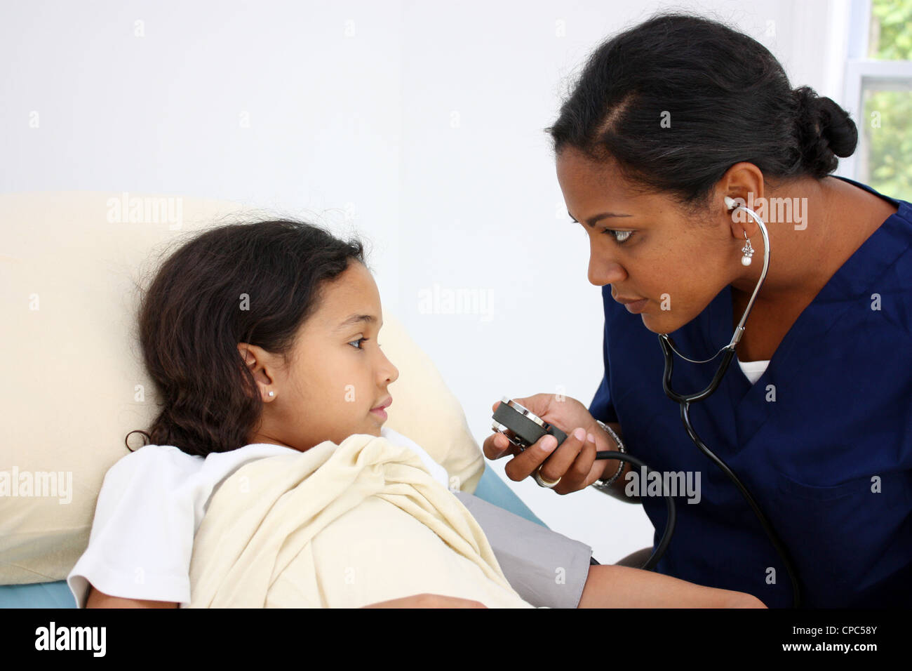 Child laying sick in bed at the hospital Stock Photo - Alamy