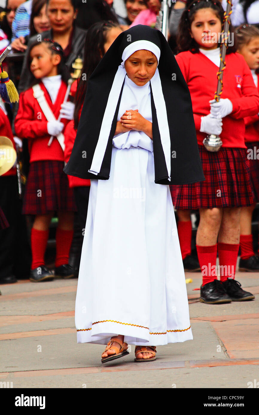 children Easter catholic procession.Tunja, Boyacá, Colombia, South ...