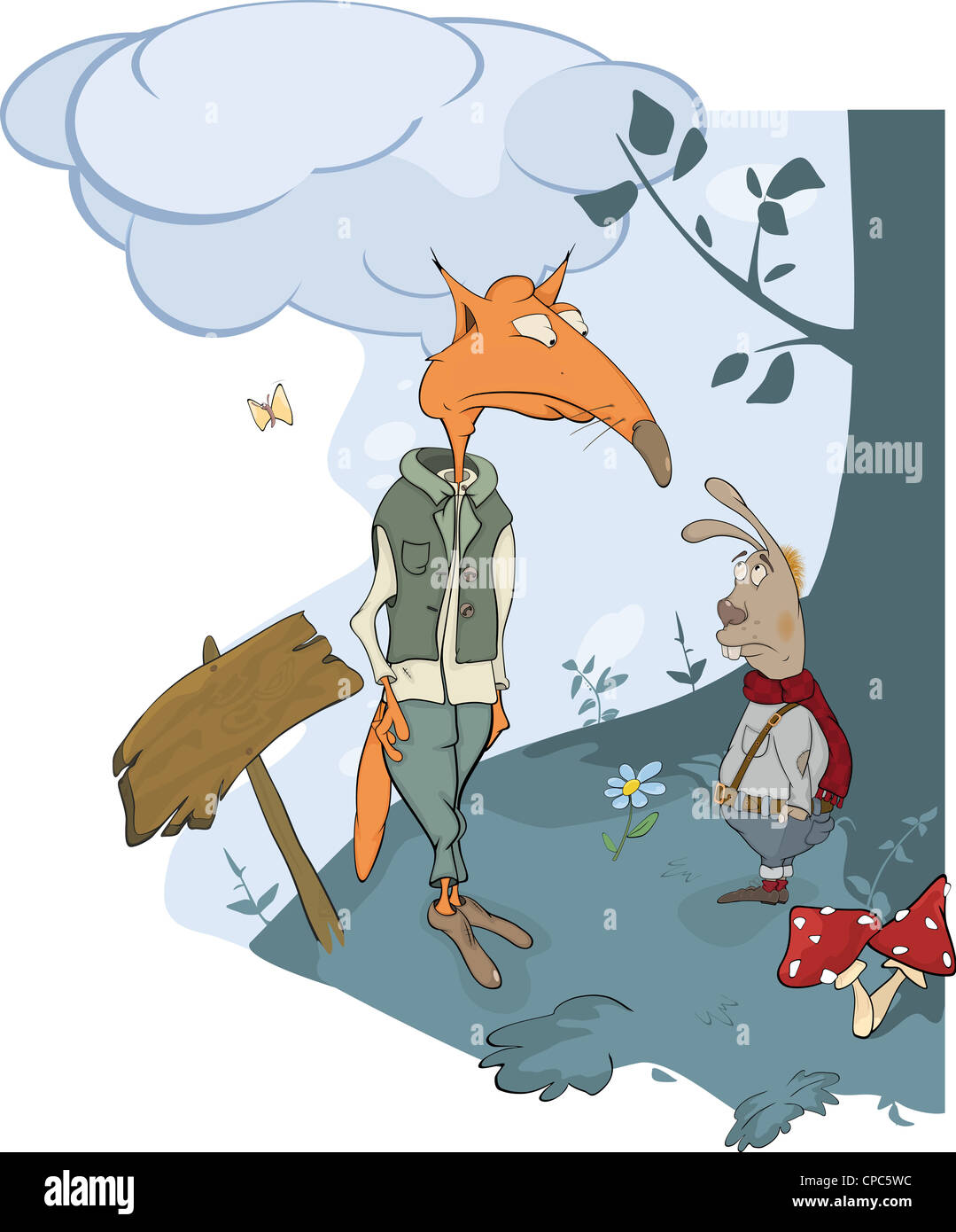 Fox with rabbit hi-res stock photography and images - Alamy