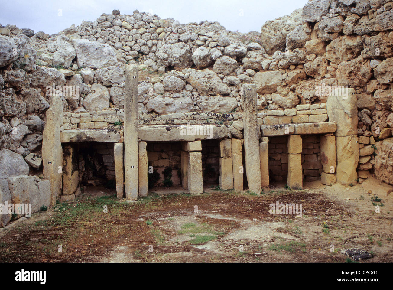 Ggantija, Gozo. - North Temple Altar, built around 3500BC Stock Photo ...