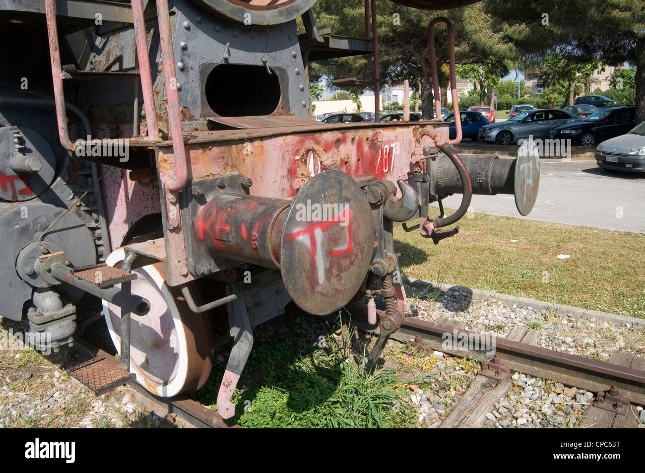 Train buffers hitting hi-res stock photography and images - Alamy