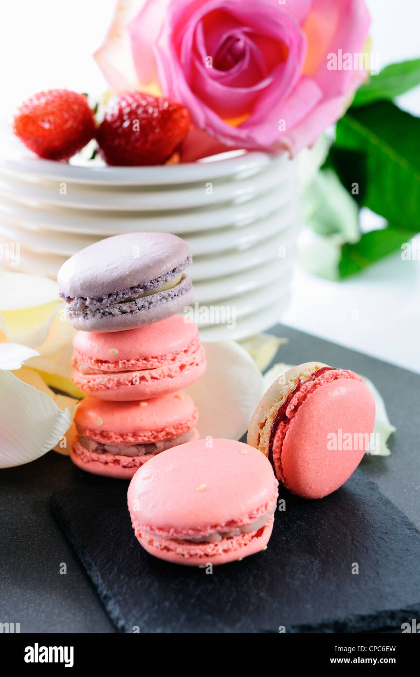 shaped macaroons for valentine's day or mother's day Stock Photo - Alamy