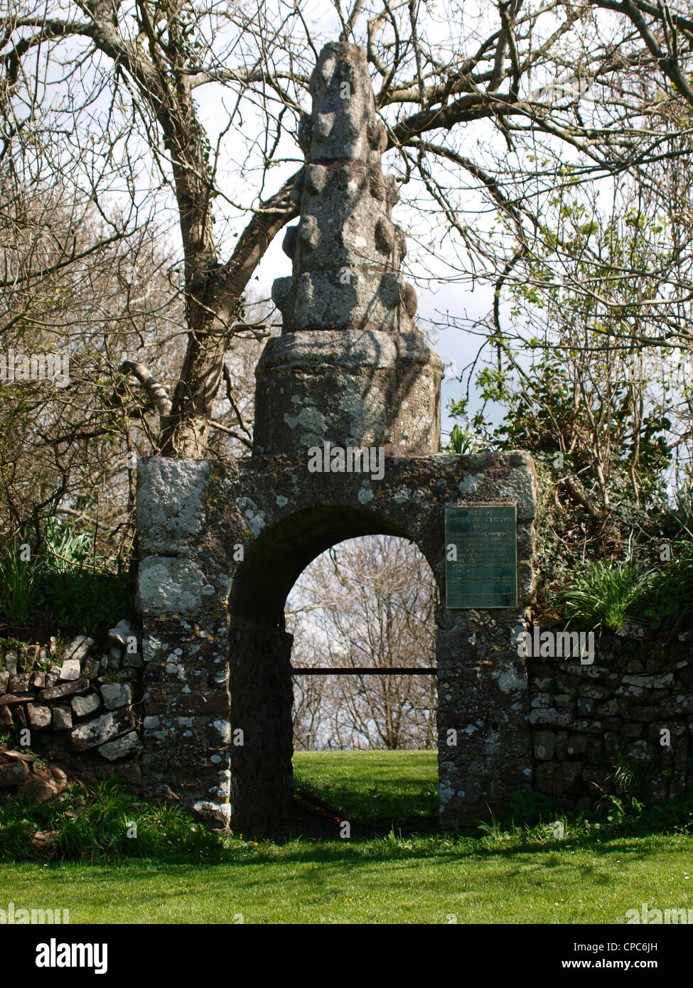 Monument on the site of the battle of stratton 1643, Cornwall, UK Stock ...