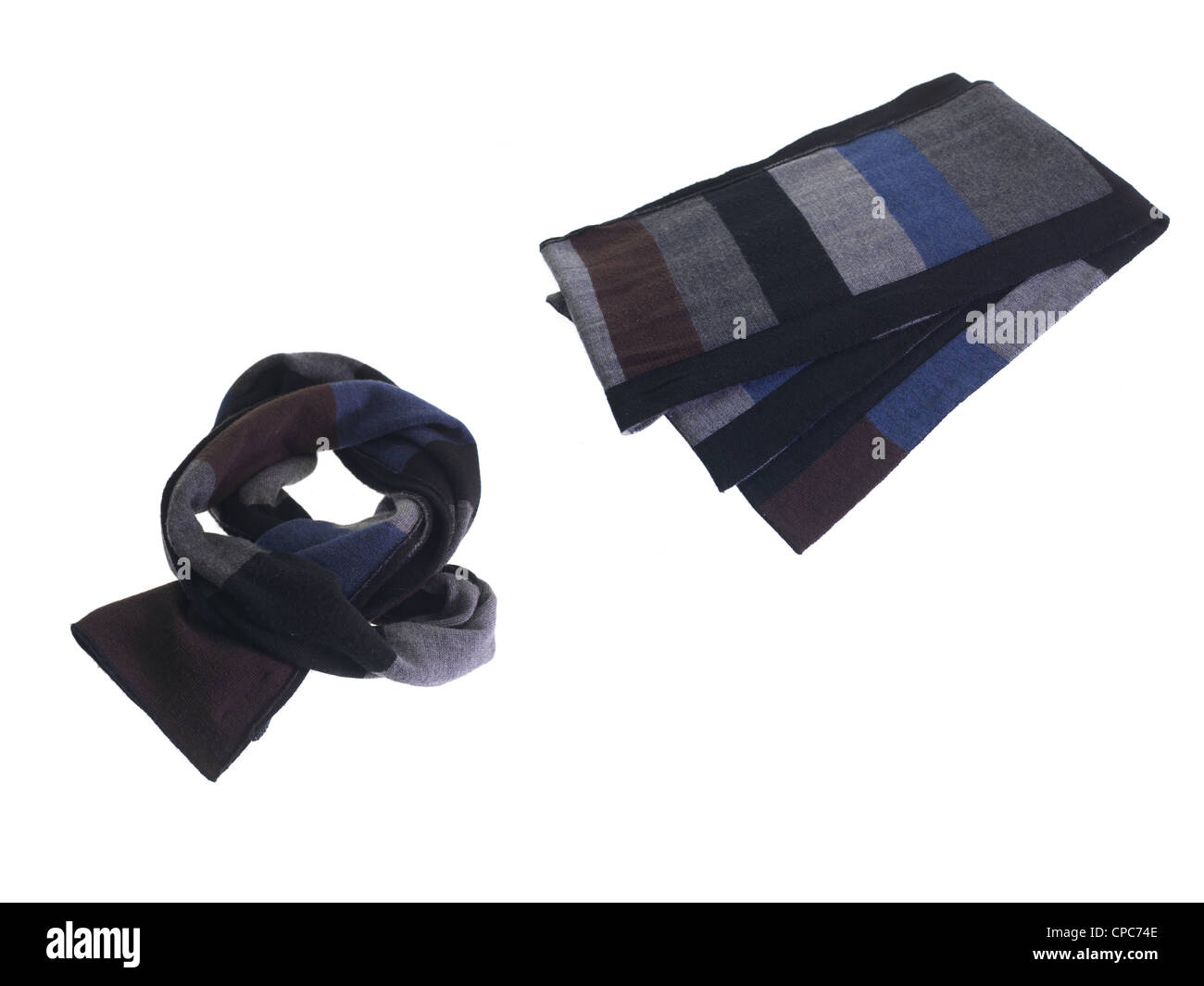 A winter scarf isolated against a white background Stock Photo - Alamy