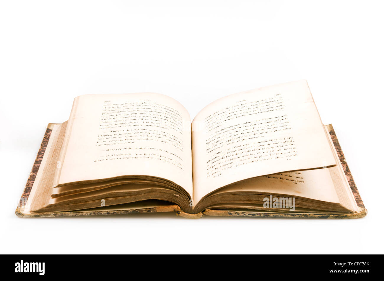 antique book opened, isolated Stock Photo - Alamy