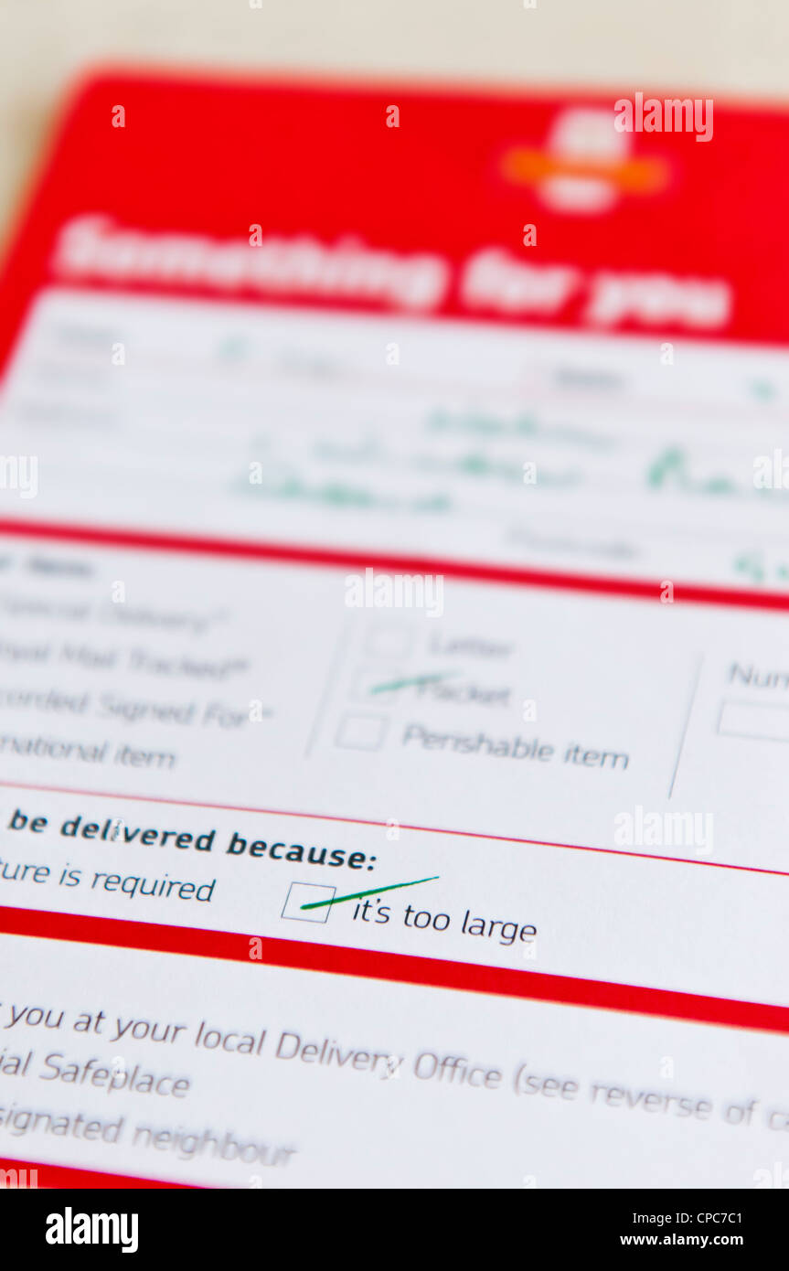 Royal mail delivery note hi-res stock photography and images - Alamy