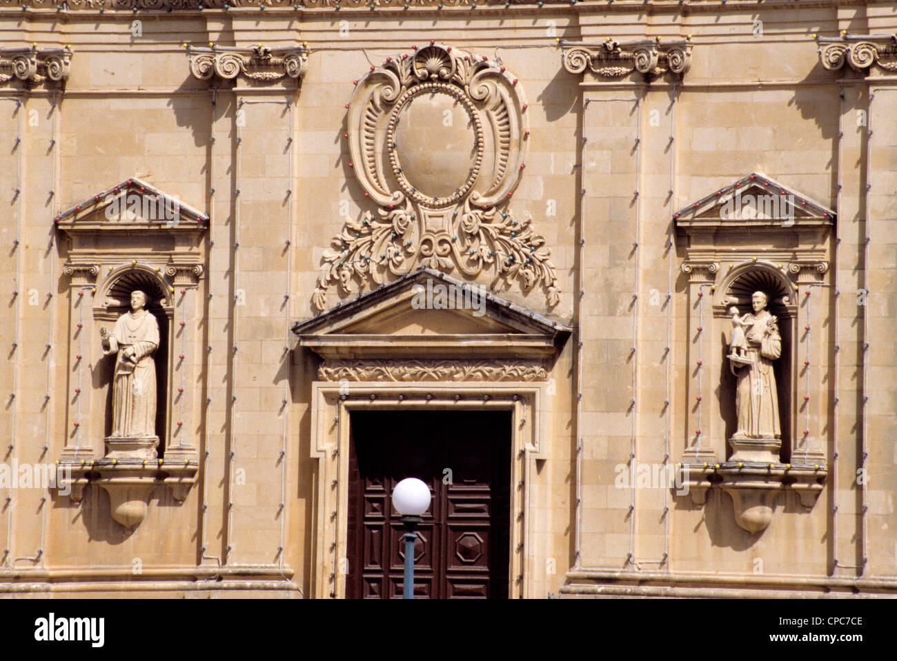Victoria, Gozo. - Church Facade, St. Francis Square. Stonework Stock ...