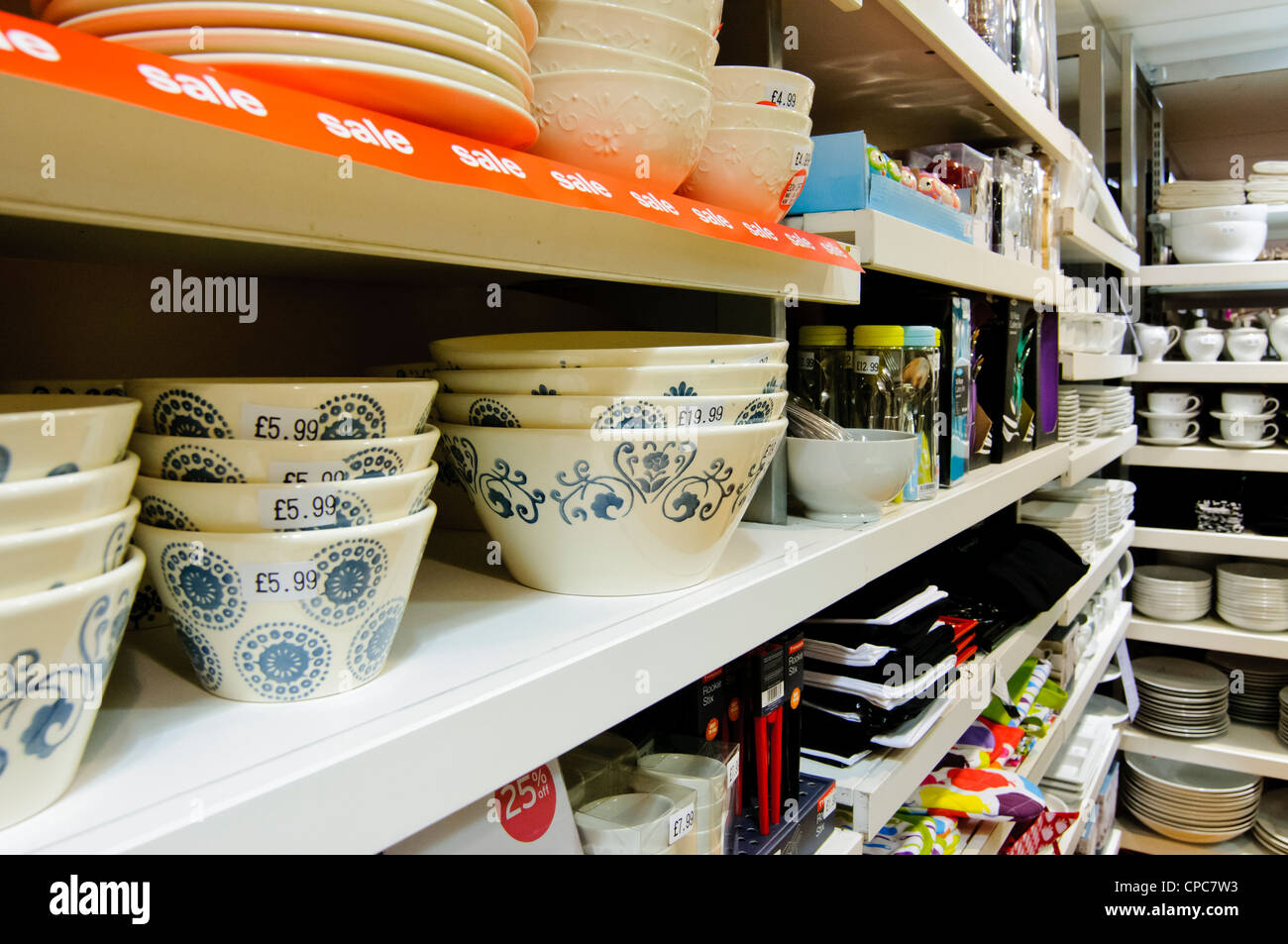 Display of various kitchen items in shop, UK Stock Photo - Alamy