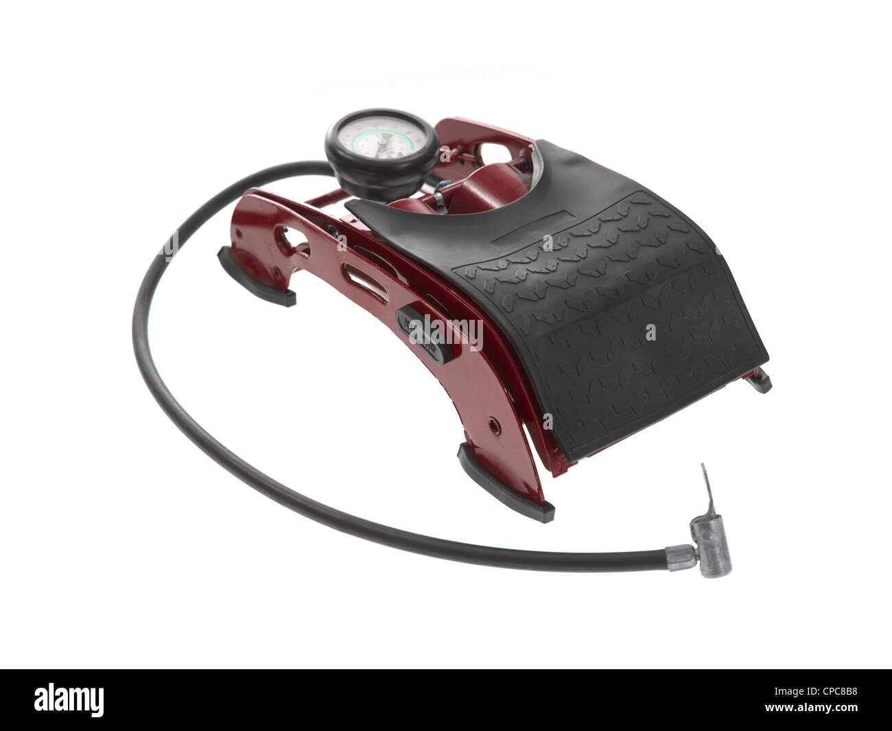 A tire pump isolated against a white background Stock Photo - Alamy