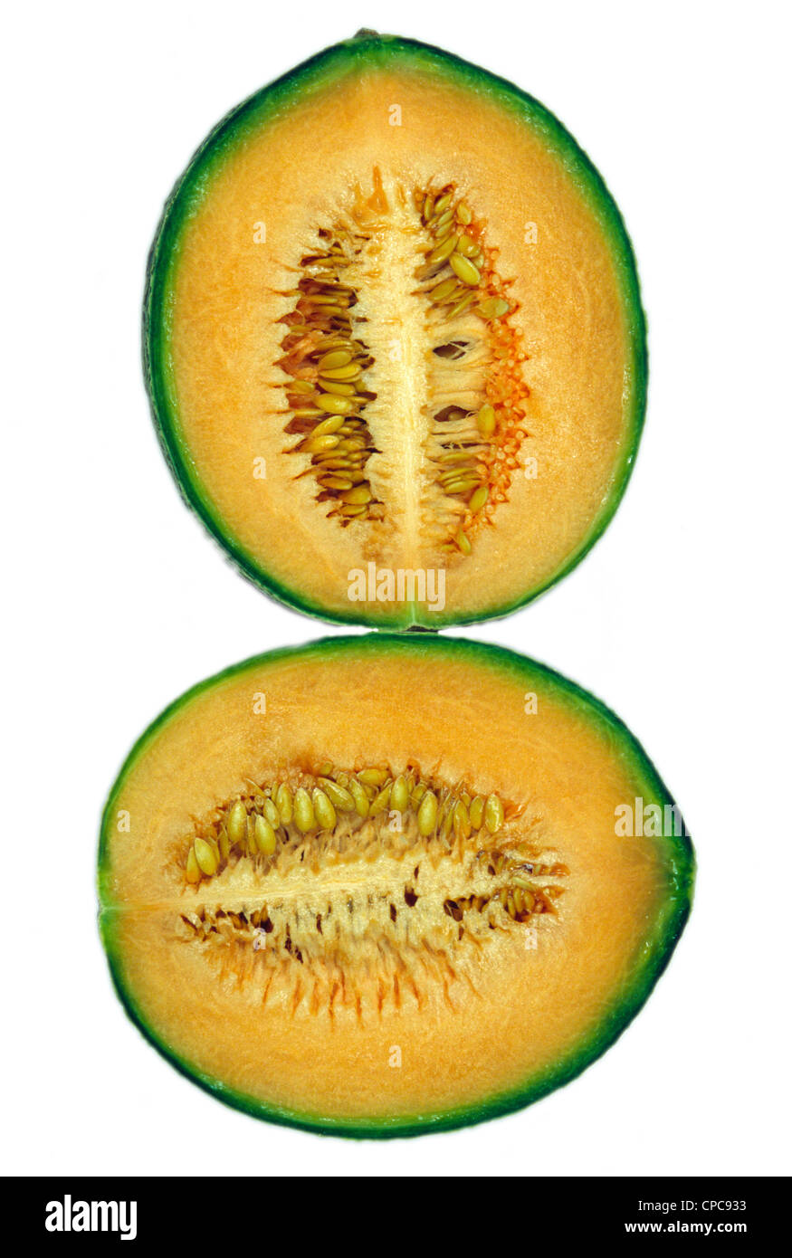 Half Melon Isolated White Background Stock Photo - Alamy