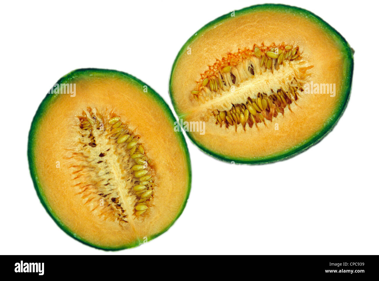 Half Melon Isolated White Background Stock Photo - Alamy