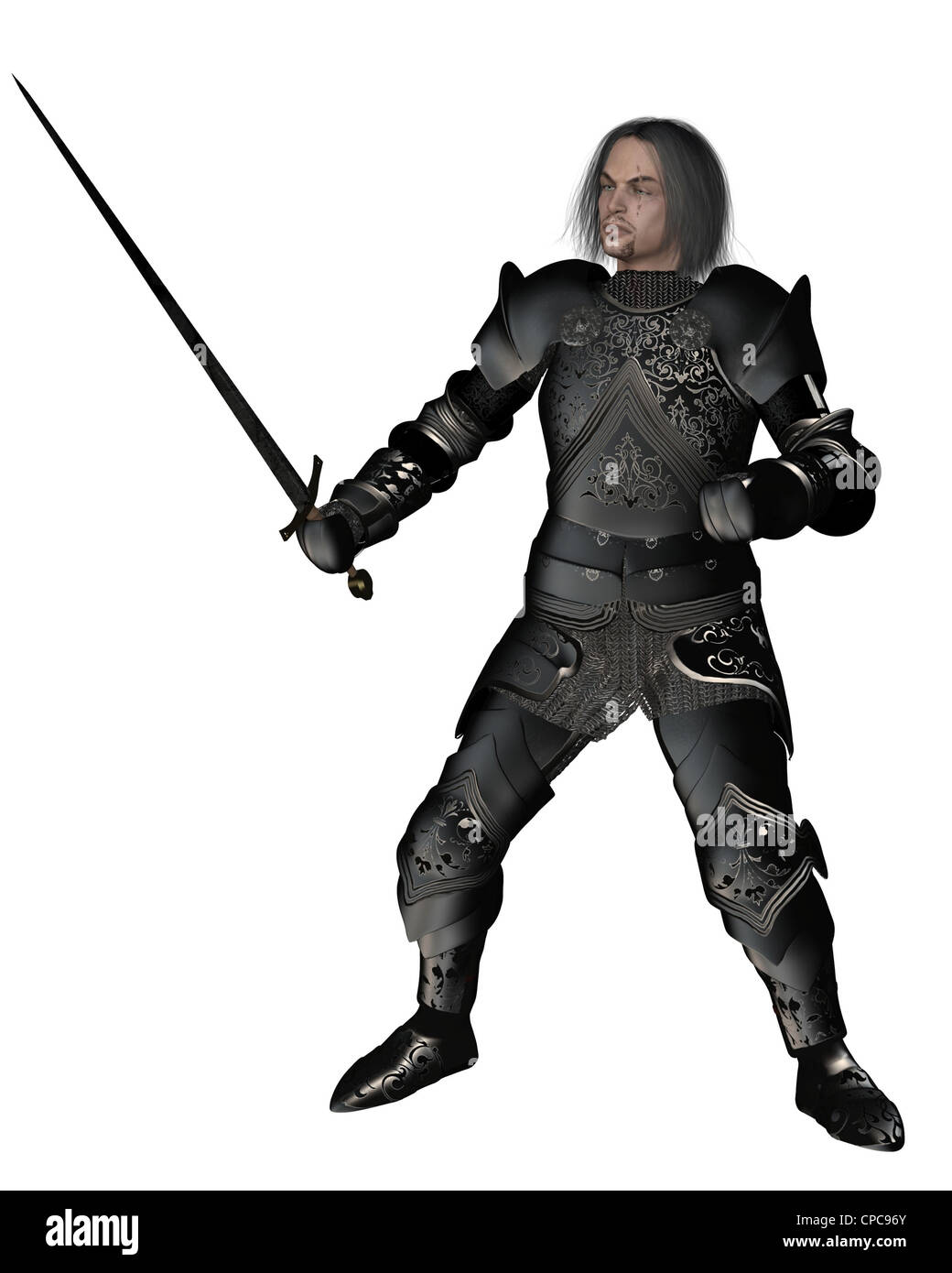 Knight in medieval armour Cut Out Stock Images & Pictures - Alamy