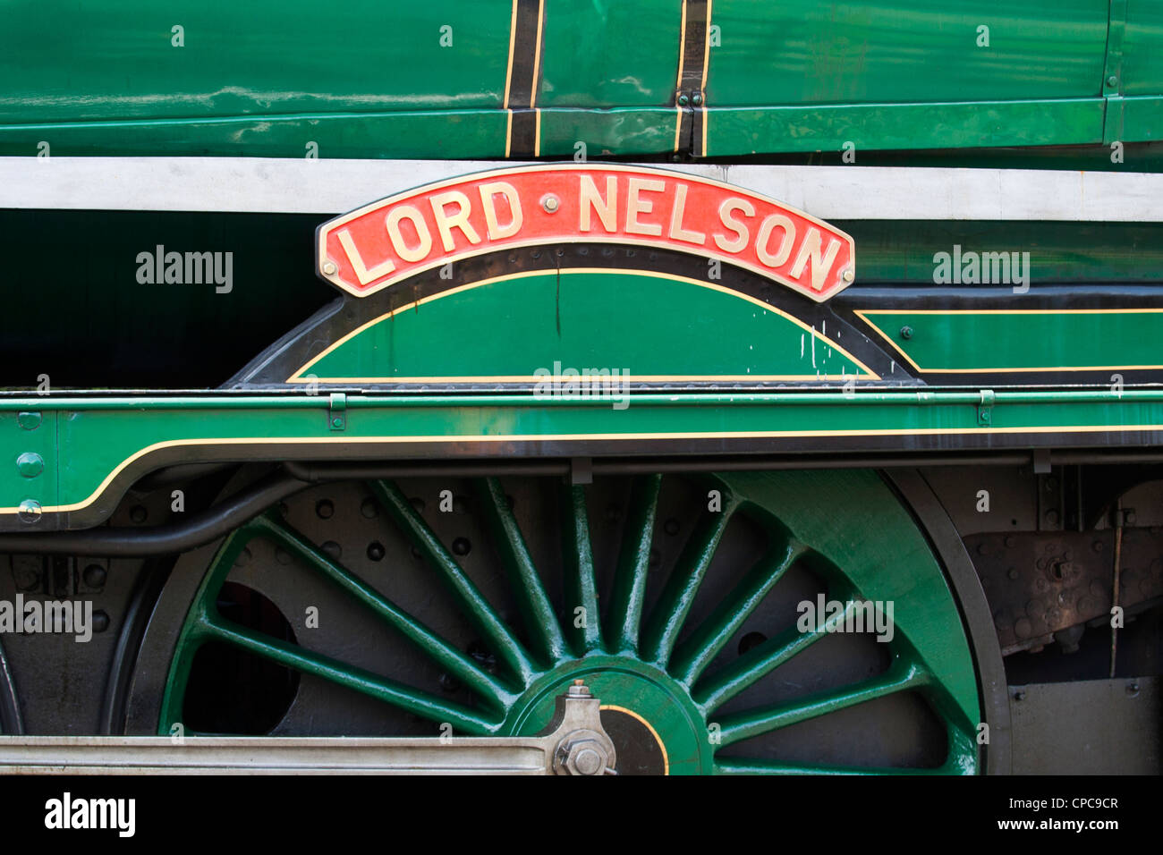 Lord Nelson nameplate steam locomotive Southern Region Stock Photo - Alamy
