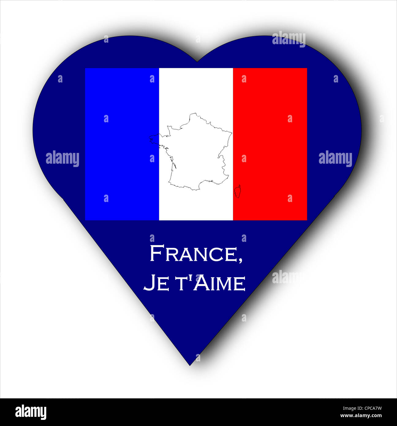Illustration of love for france hi-res stock photography and images - Alamy