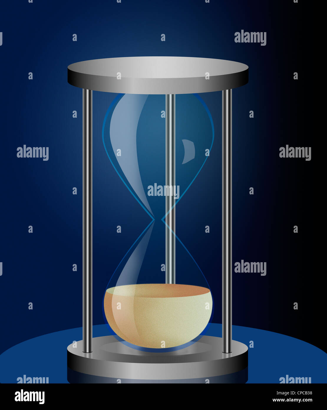 3d digital computer illustration of an old hourglass with modern design ...