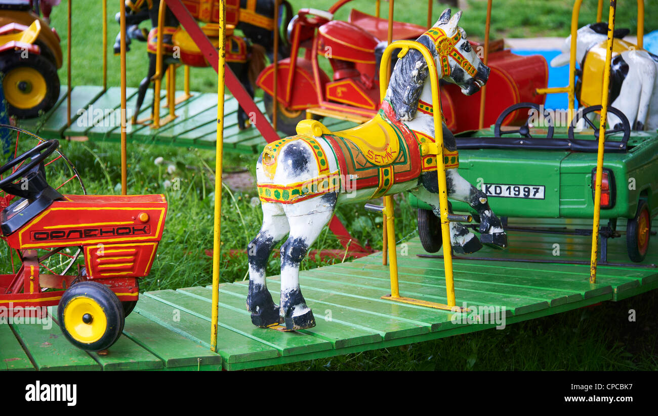 Vintage Carousel - roundabout Stock Photo - Alamy