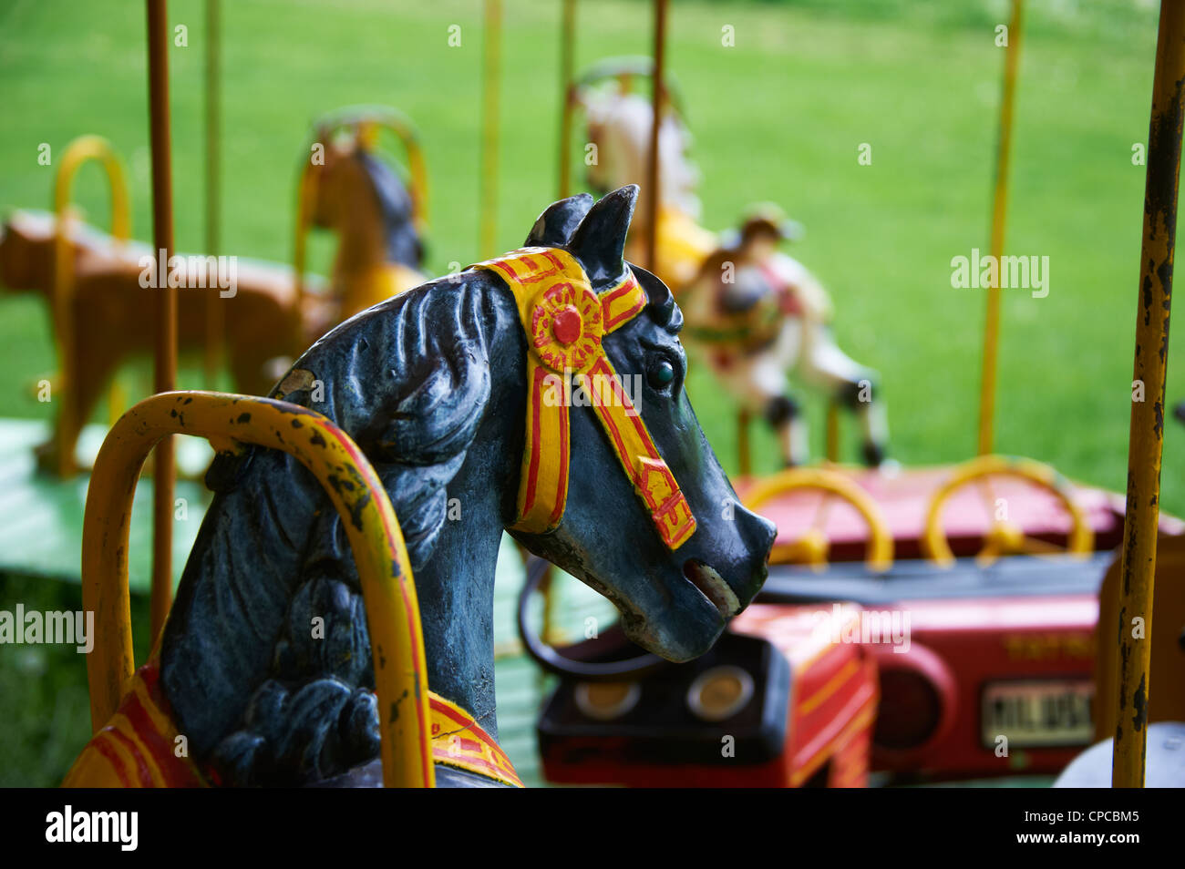 Vintage Carousel - roundabout Stock Photo - Alamy