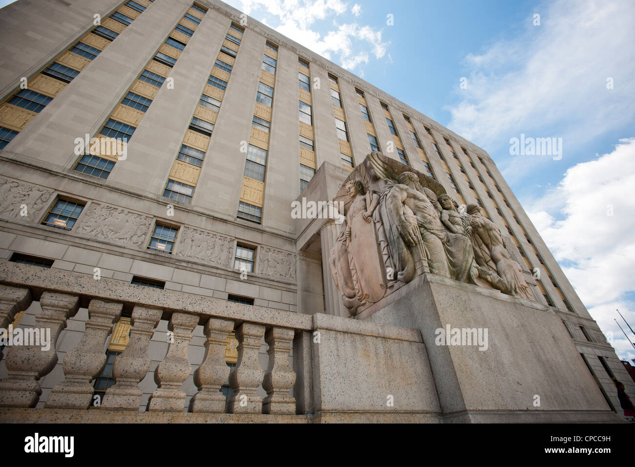 The depression-era Bronx County building in New York Stock Photo - Alamy