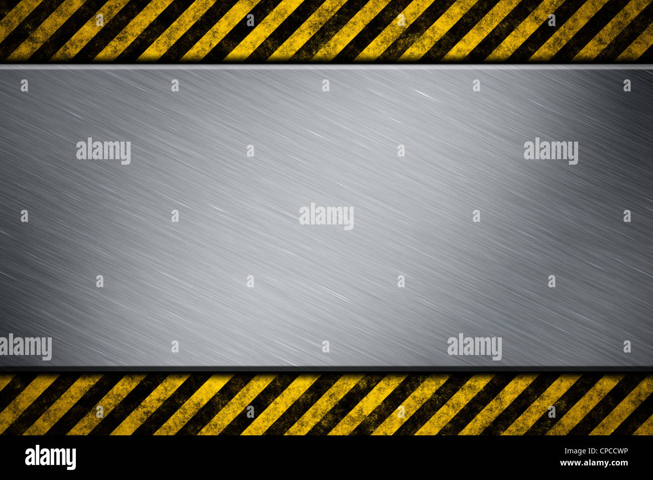 Metal template with warning stripe Stock Photo - Alamy
