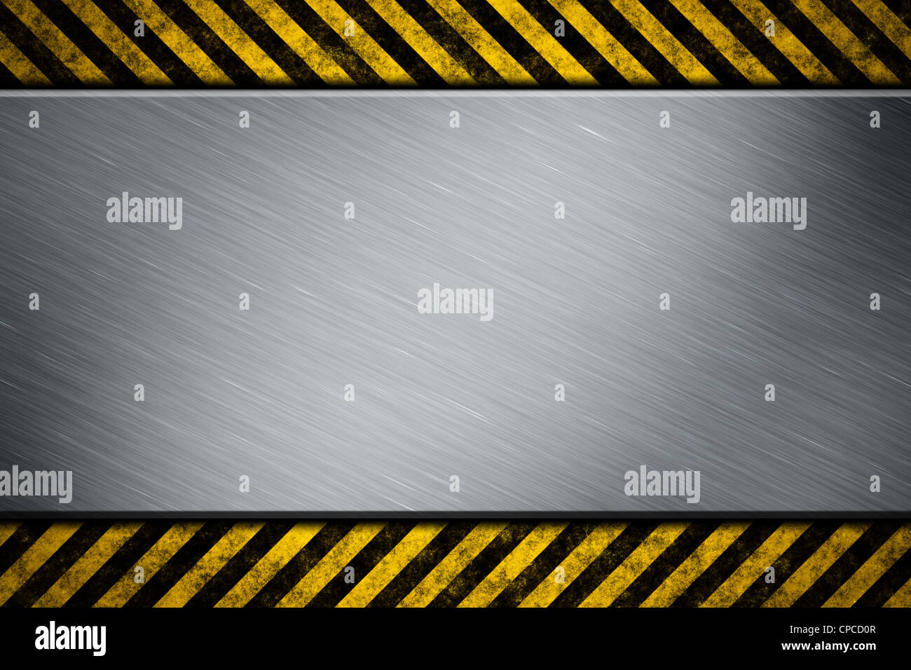 Metal template with warning stripe Stock Photo - Alamy