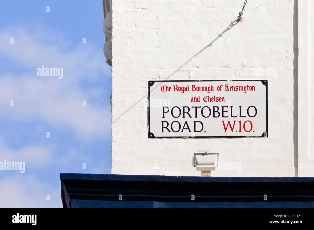 Road sign for Portobello Market, London Stock Photo - Alamy