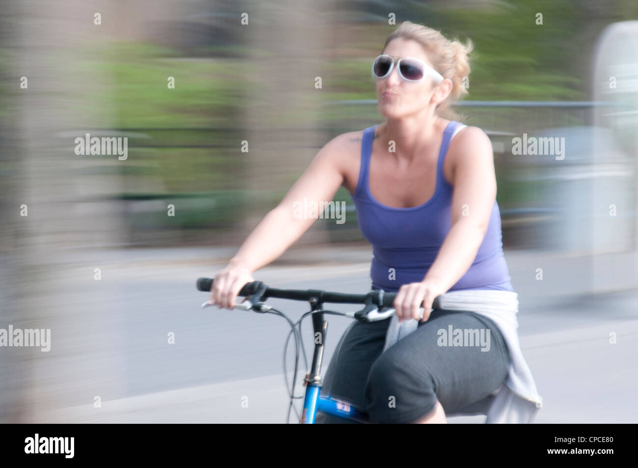 young woman Bicyclist Stock Photo - Alamy