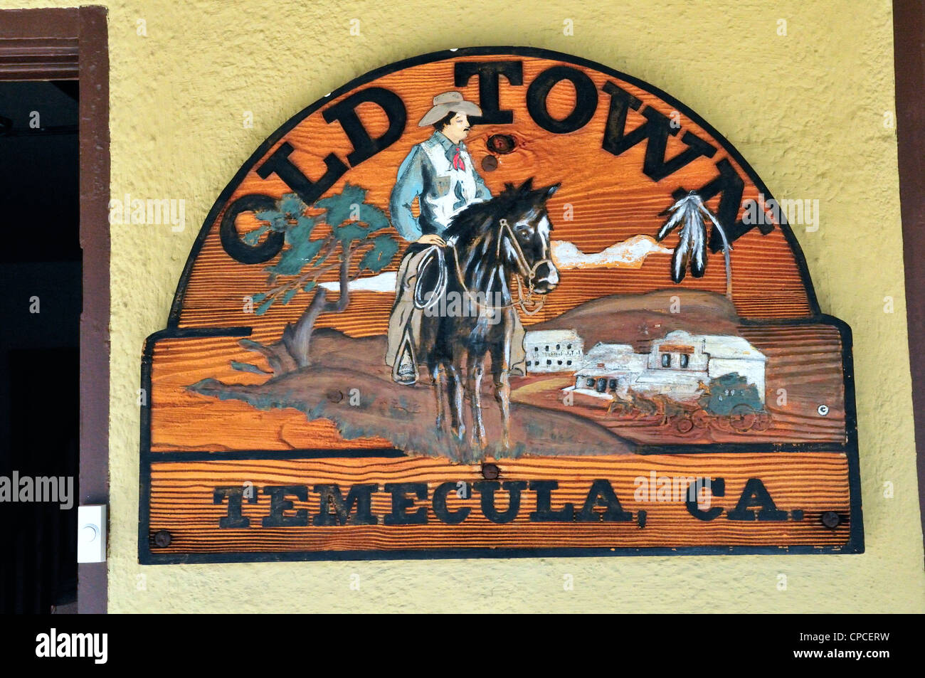 Sign announcing Old Town Temecula California Stock Photo - Alamy