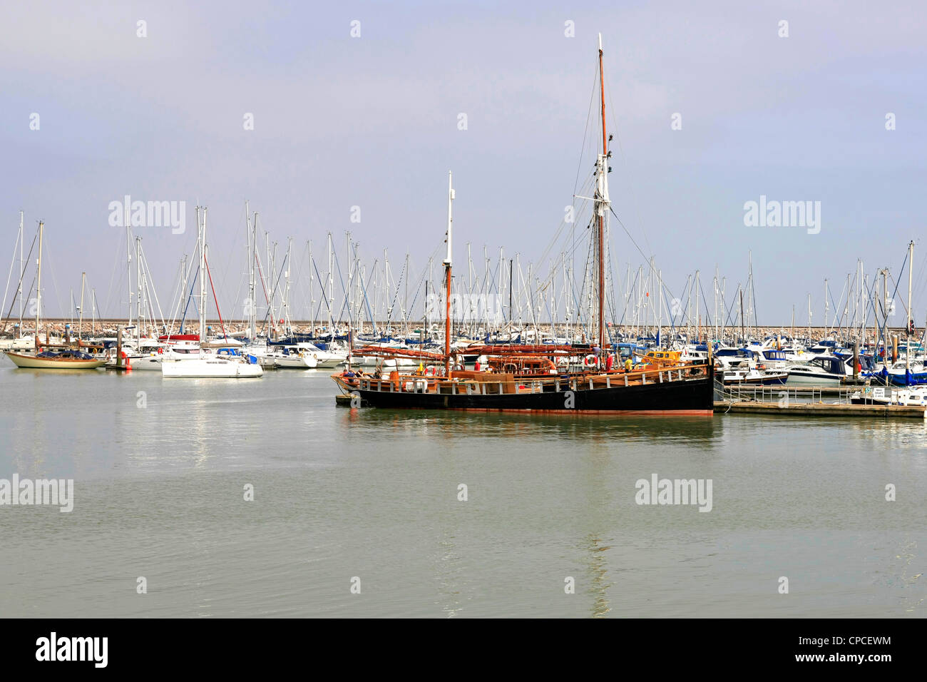 Boats of all sizes and descriptions at Brixham Marina in Devon Stock ...