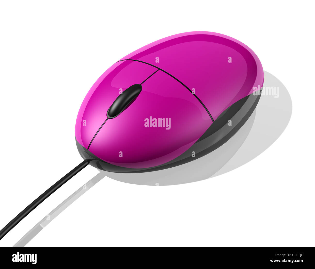 3D pink computer mouse isolated on white Stock Photo - Alamy