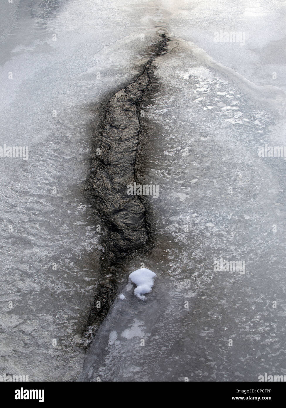 Frozen river detail Stock Photo - Alamy