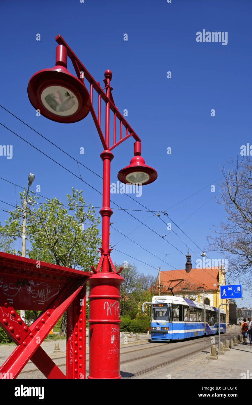 Tram at Piaskowy Bridge (Most Piaskowy) Wroclaw (Breslau), Poland Stock ...