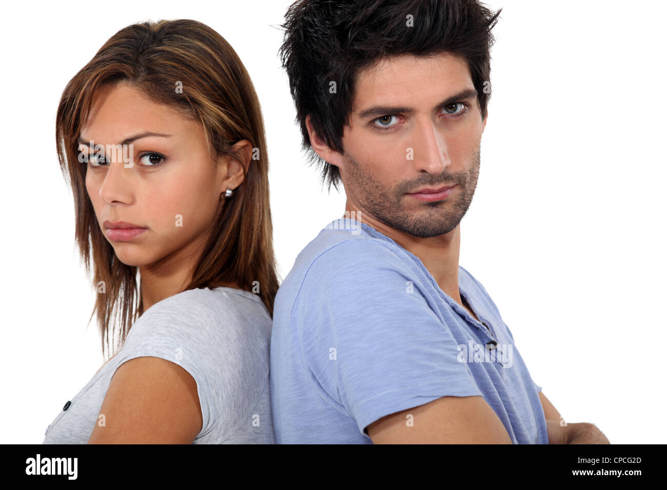 man and woman standing back Stock Photo - Alamy