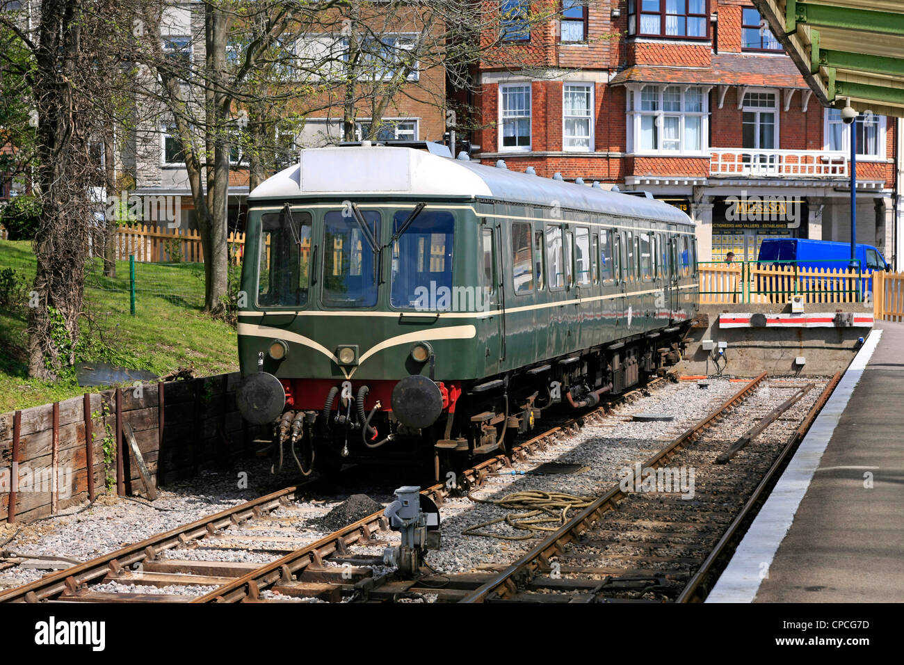 A "Bubble Car" Class 121 British Rail vintage locomotive at Swanage ...