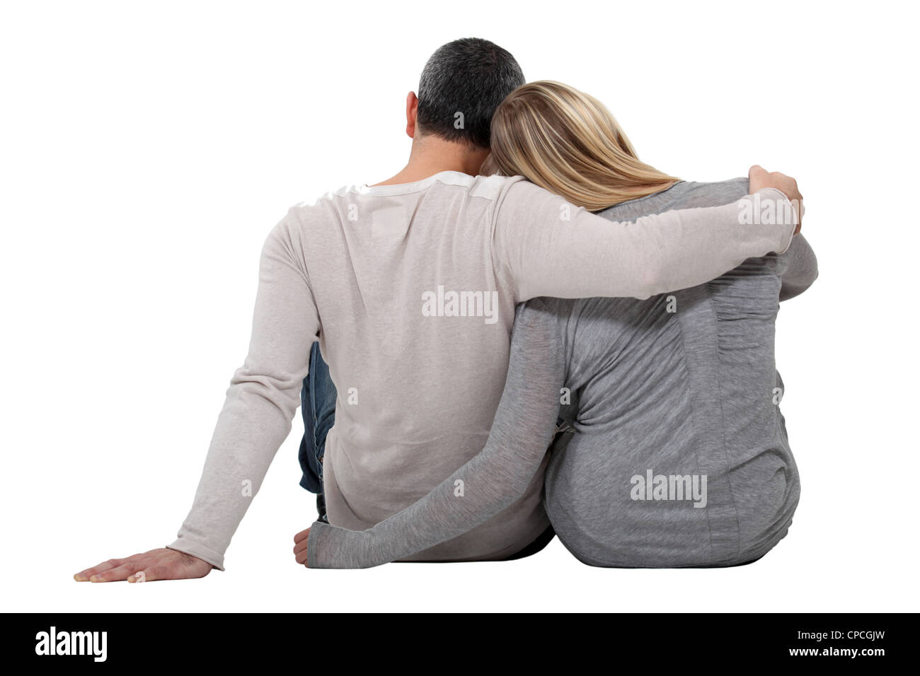 Couple embrace backside hi-res stock photography and images - Alamy