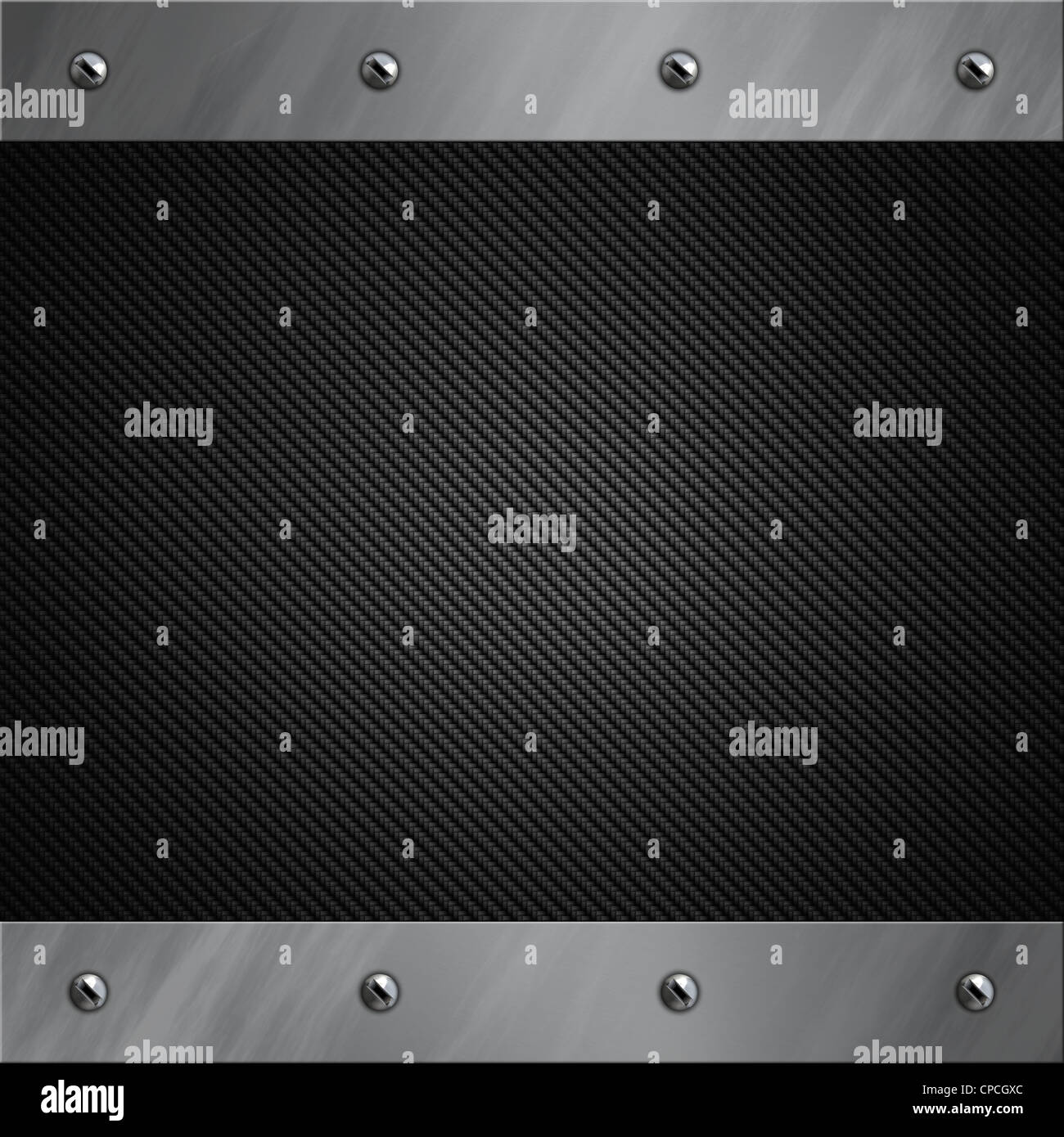 Brushed aluminum frame bolted to a grey real carbon fiber background ...