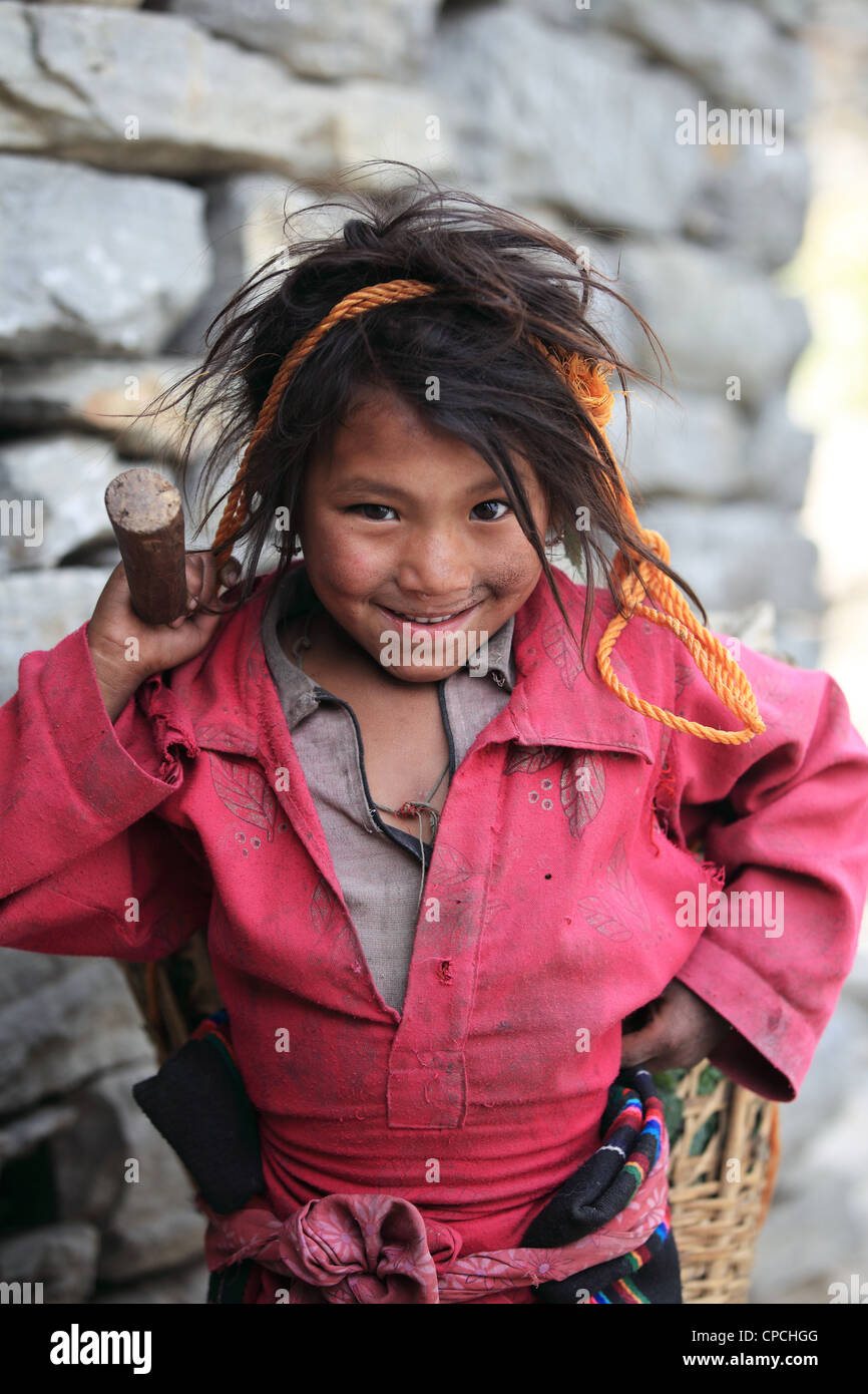 Nepali Tamang rural girl Stock Photo - Alamy