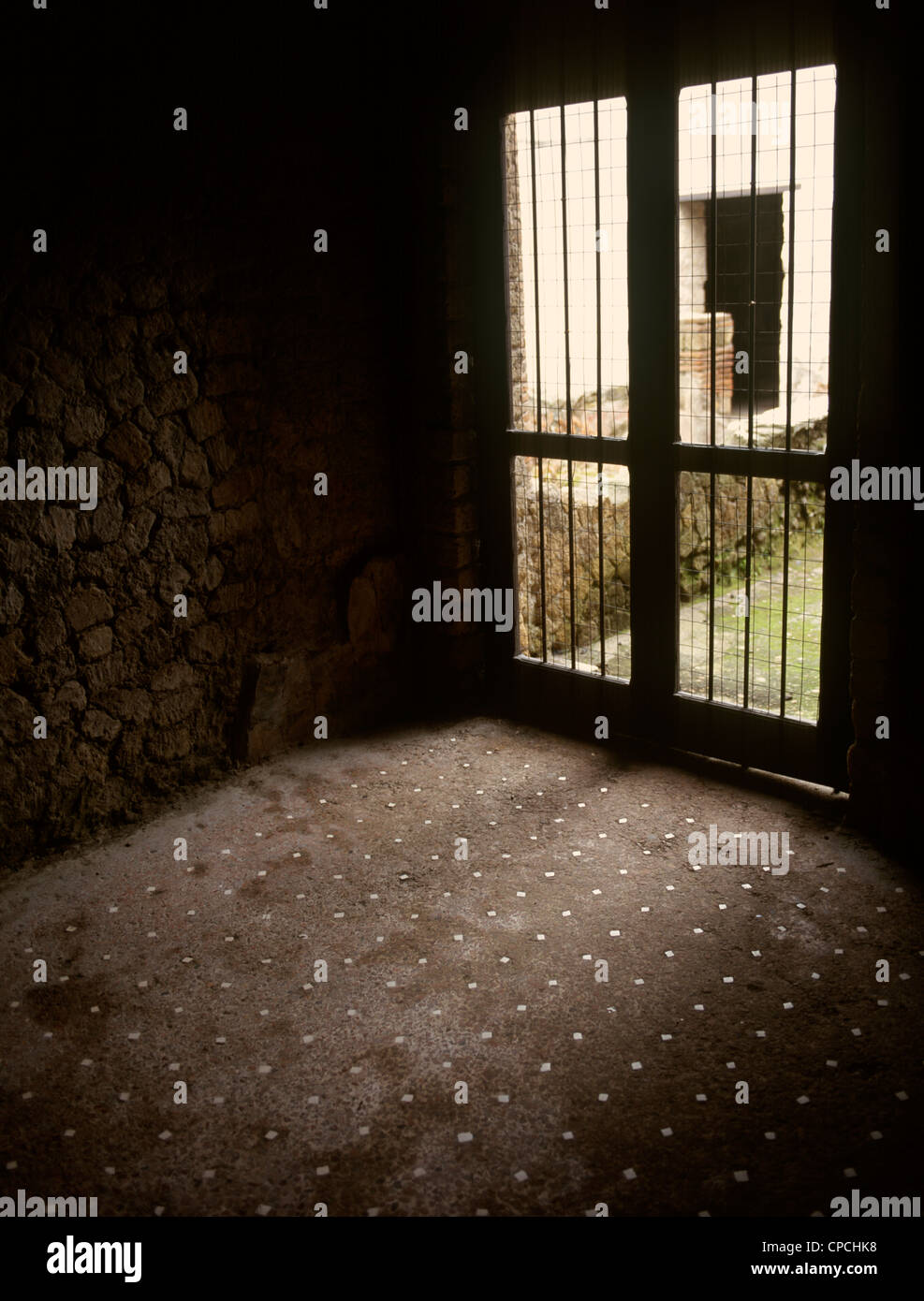 Italy Campania Herculanium Wooden Partition House Mosaic Stock Photo ...