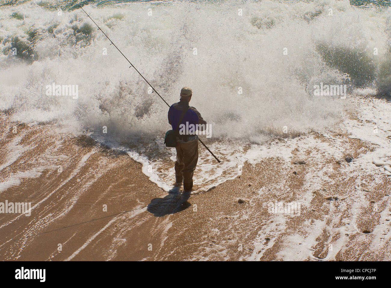 Surfcasting beach fishing hi-res stock photography and images - Alamy
