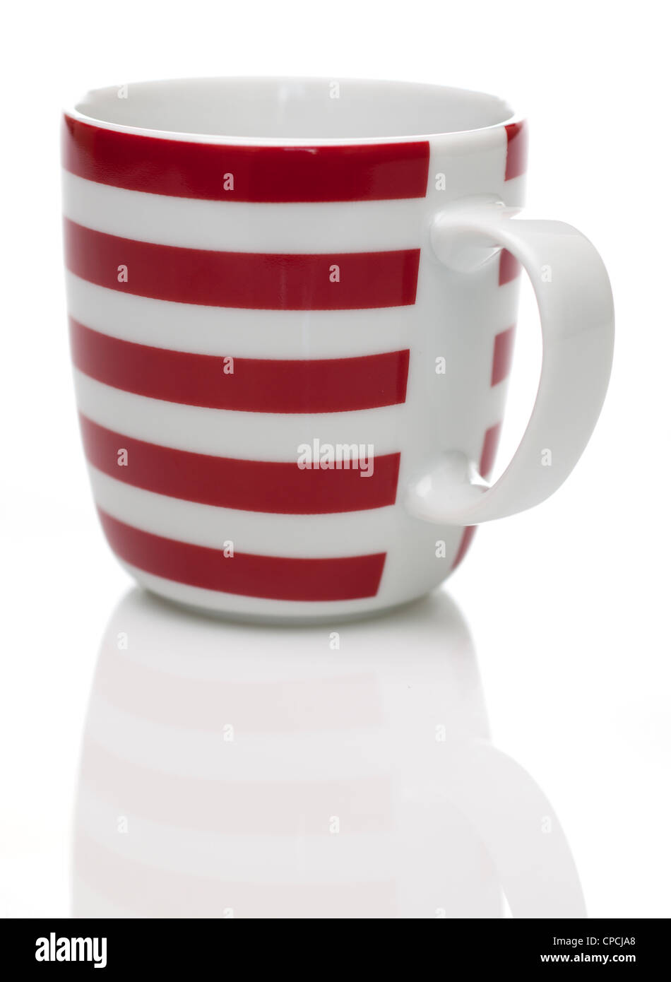 Red and white striped mug Stock Photo - Alamy