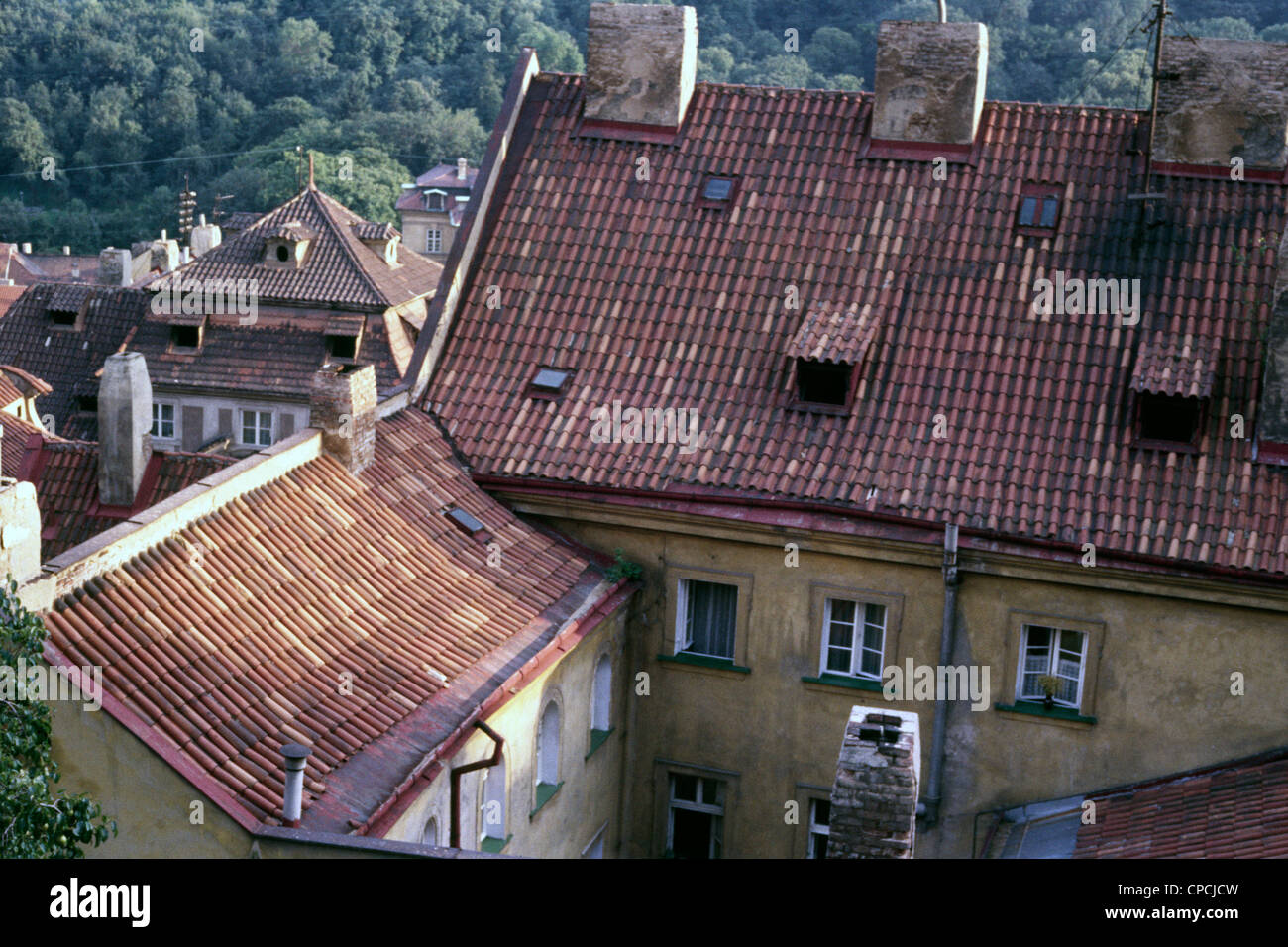 Prague - Czech capital in last decade of communism regime. Photo taken ...