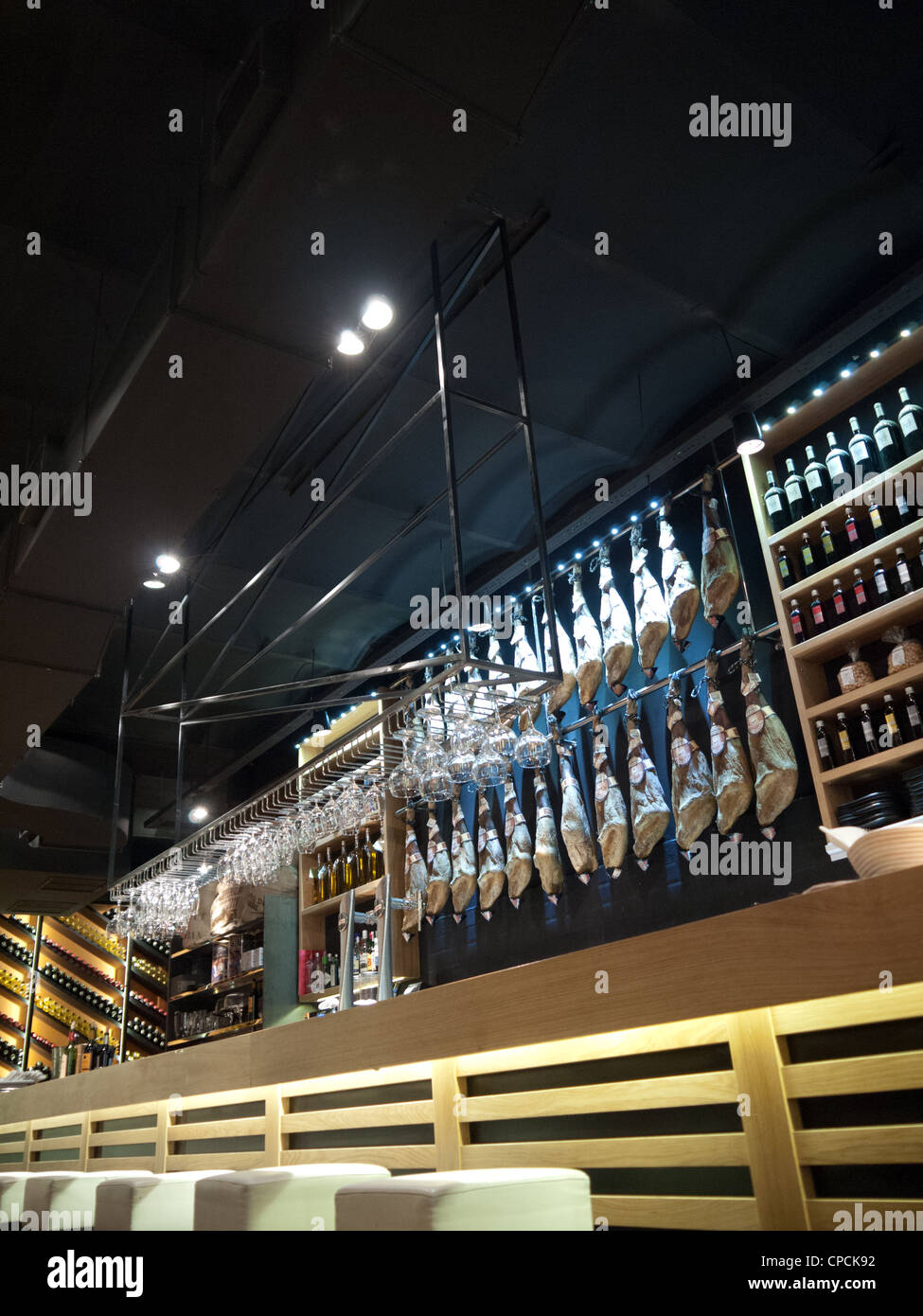 Iberian ham in restaurant hi-res stock photography and images - Alamy