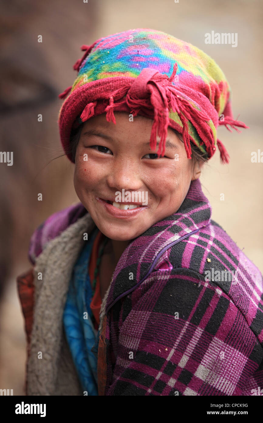 Nepali Tamang rural girl Stock Photo - Alamy