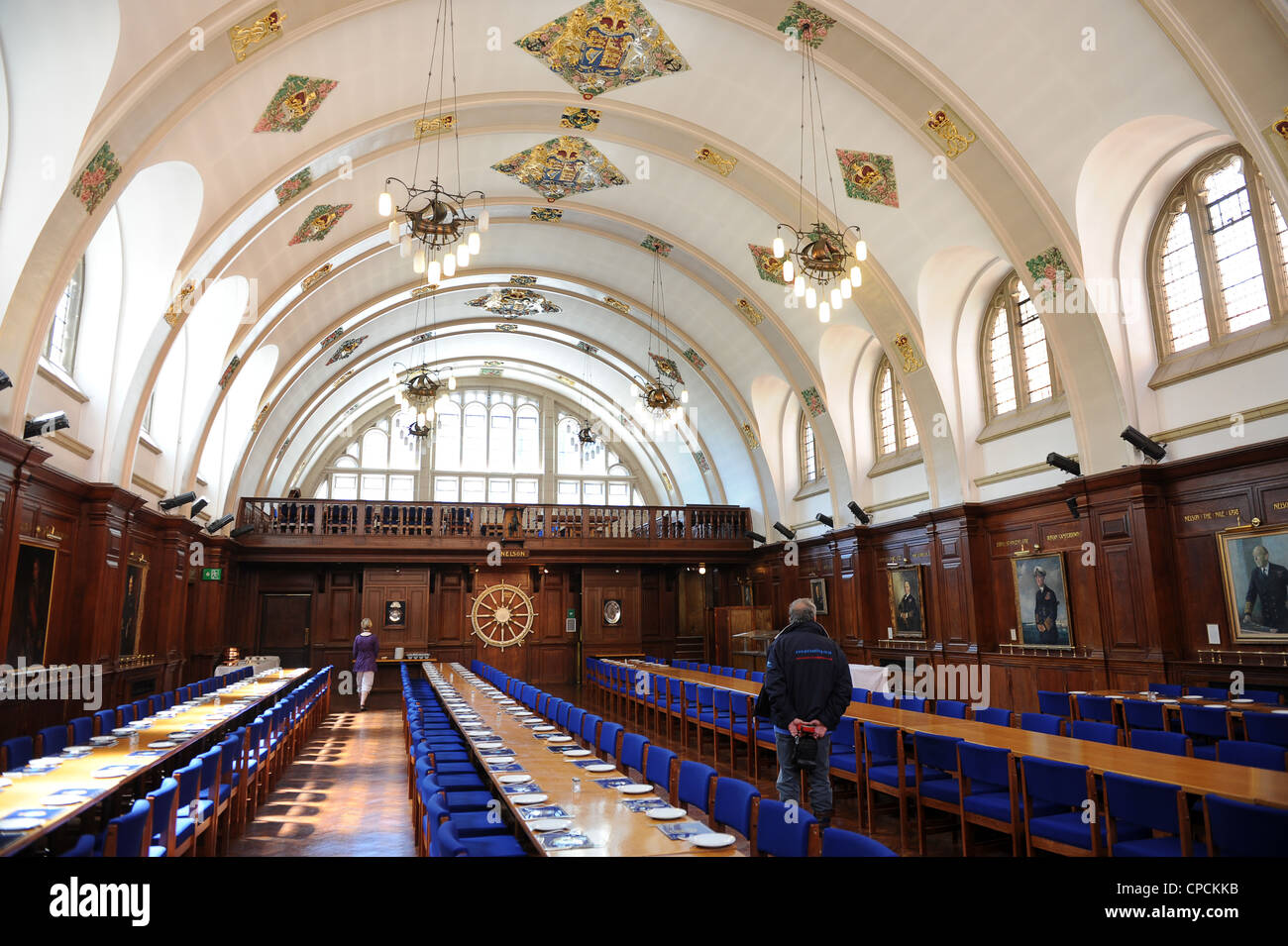 The dining hall at Britannia Royal Naval College at Dartmouth UK Stock ...