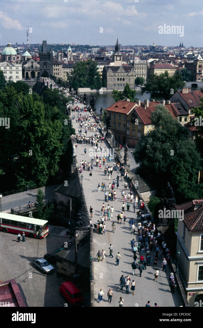 Prague - Czech capital in last decade of communist regime. Photo taken ...