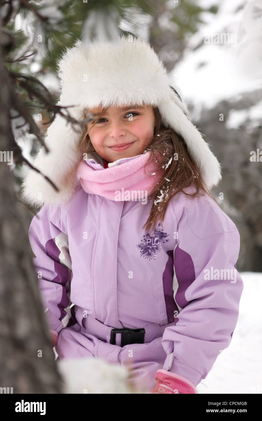 Little girl in the mountains Stock Photo - Alamy