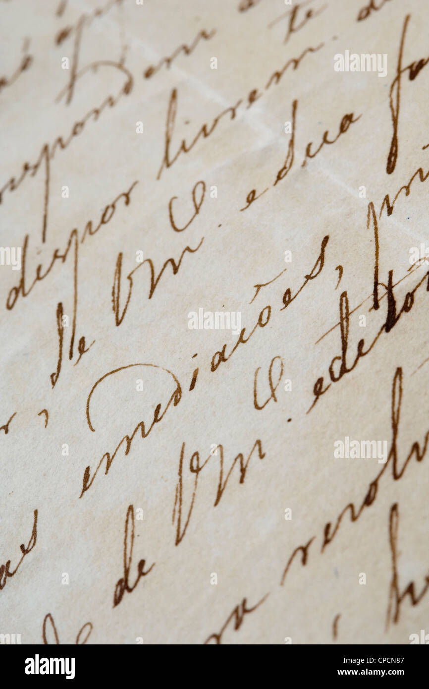 a background detail of an ancient letter Stock Photo - Alamy